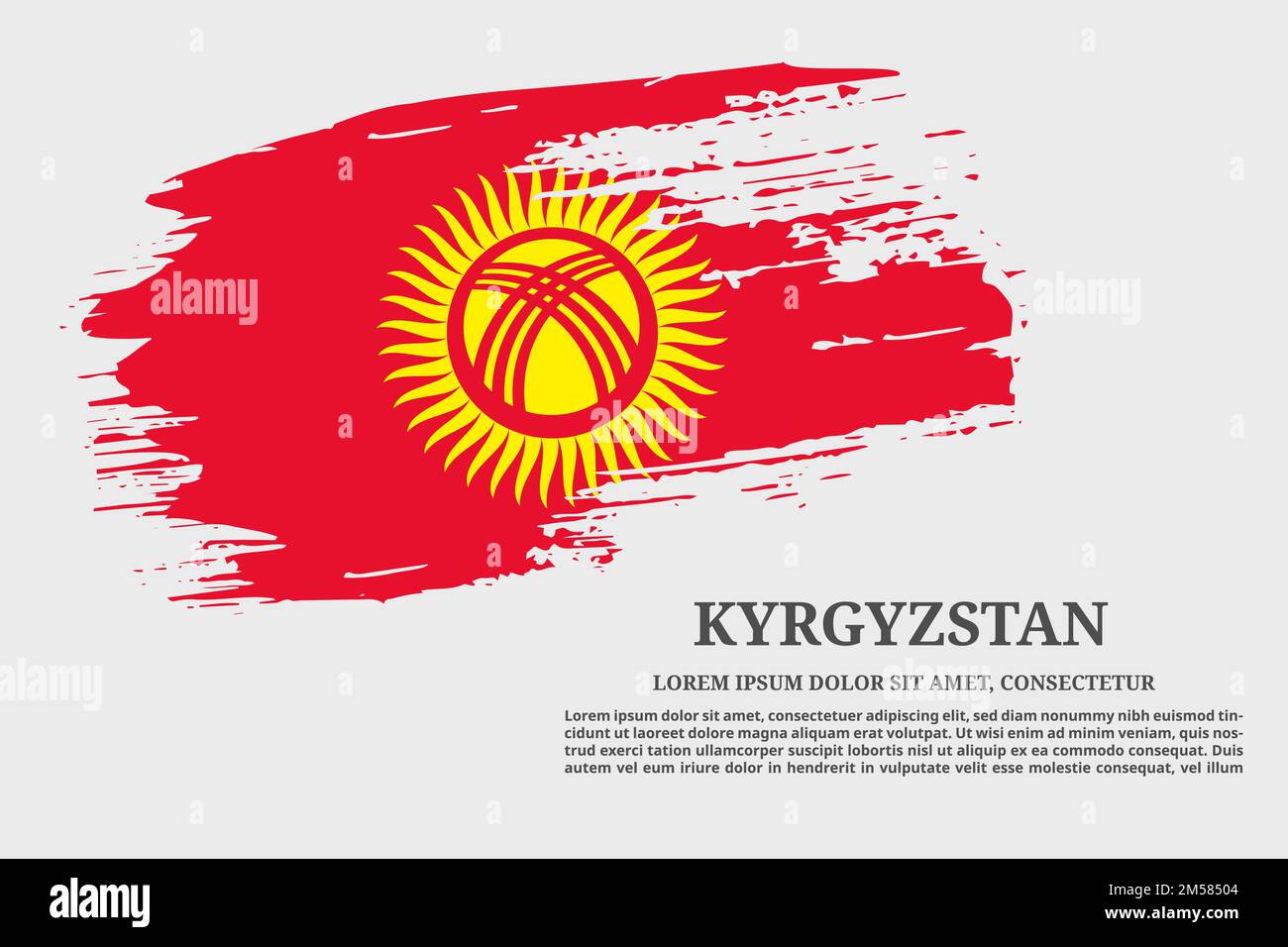 Kyrgyzstan flag grunge brush and text poster, vector Stock Vector Image ...