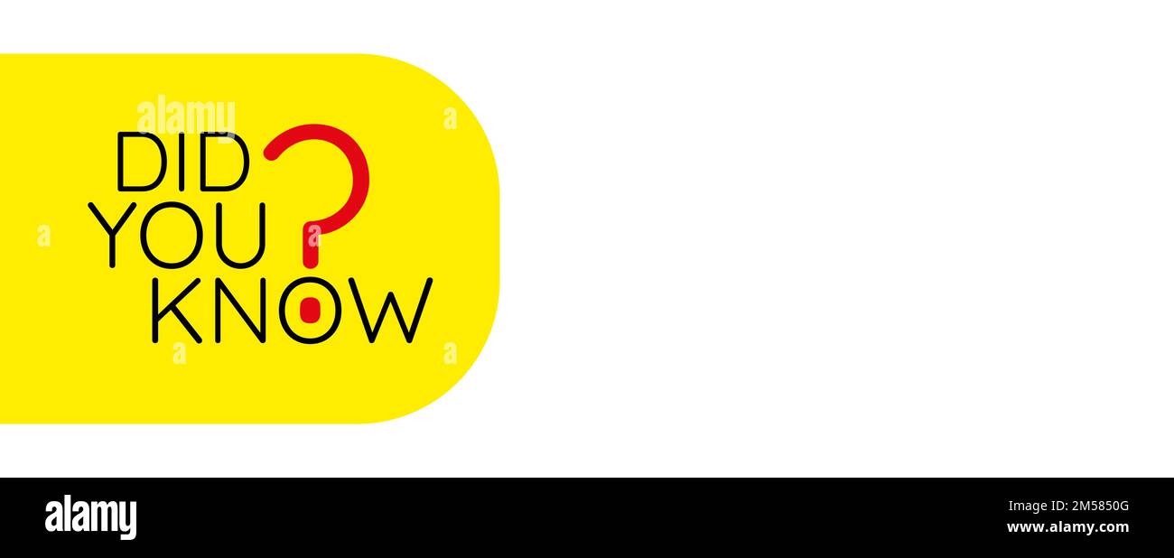 did you know sign on white background Stock Vector Image & Art - Alamy