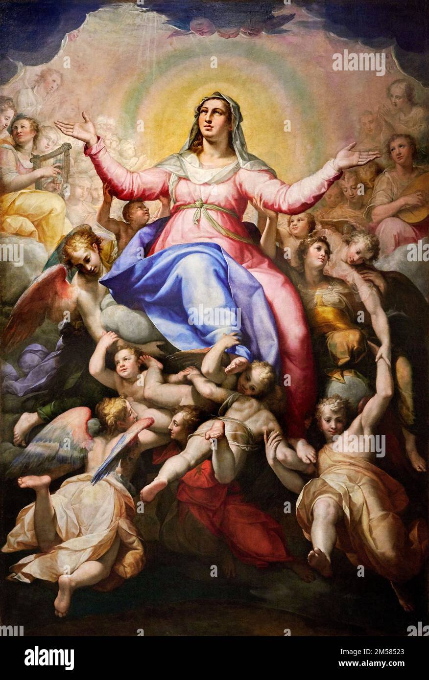 La Vergine Assunta in gloria di angeli - olio su tela - Lorenzo ...