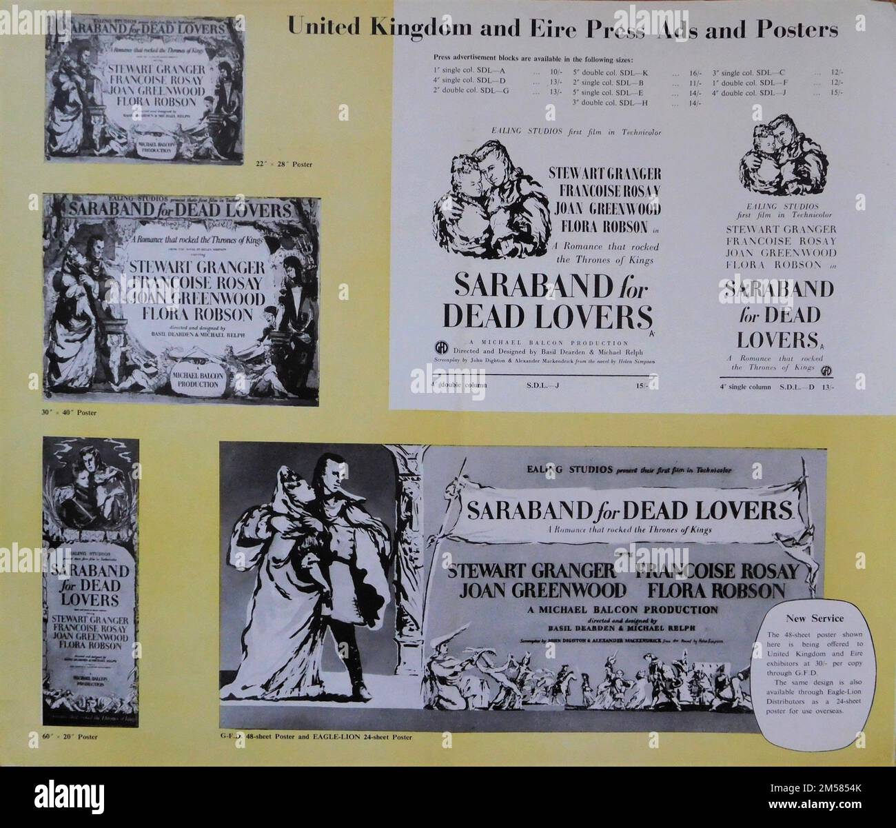 UK Ad Blocks and Posters for STEWART GRANGER and JOAN GREENWOOD in ...