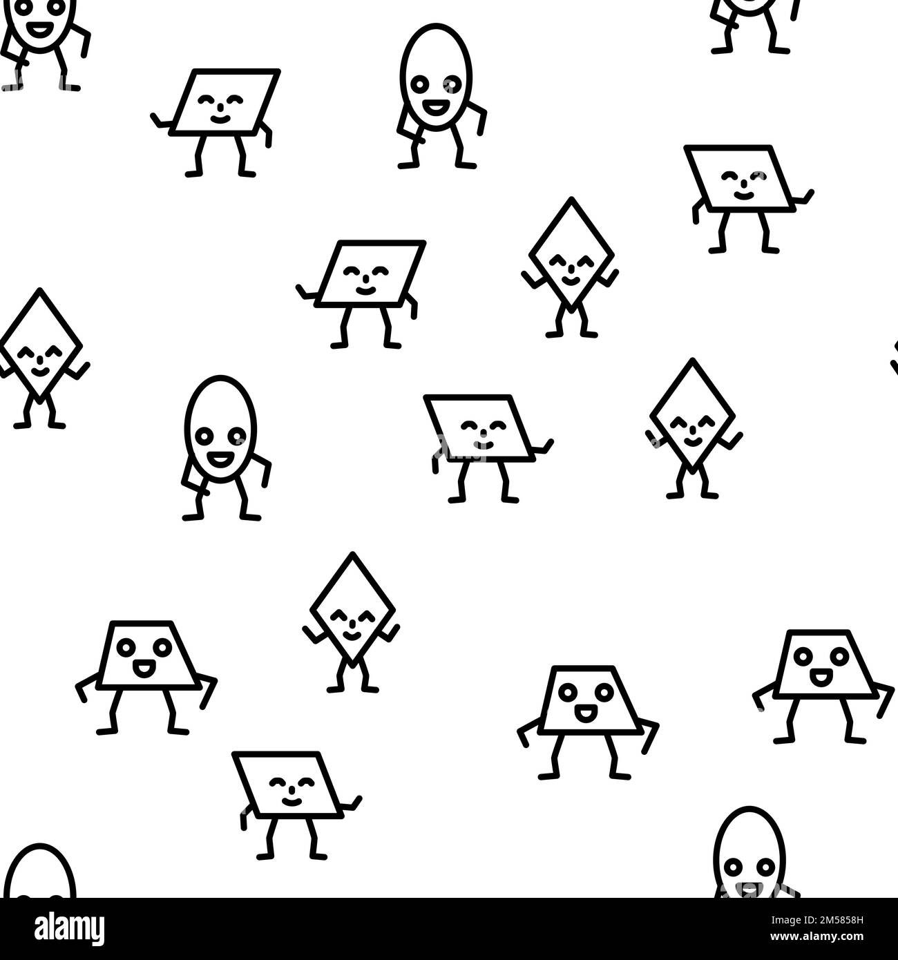geometric shape funny vector seamless pattern Stock Vector Image & Art ...