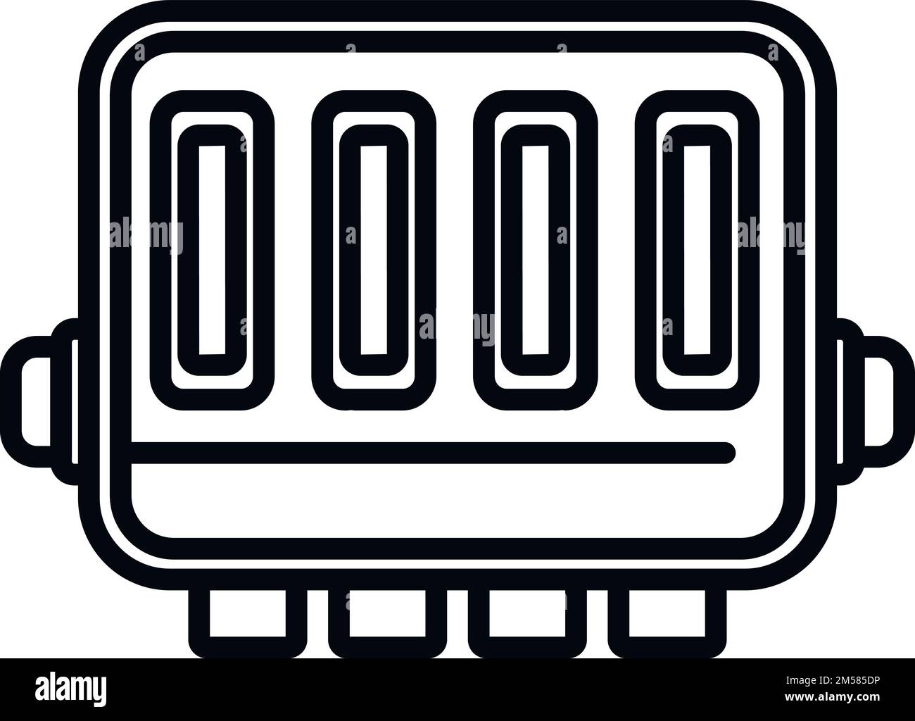 Junction box icon outline vector. Electric power. Safety wall Stock ...
