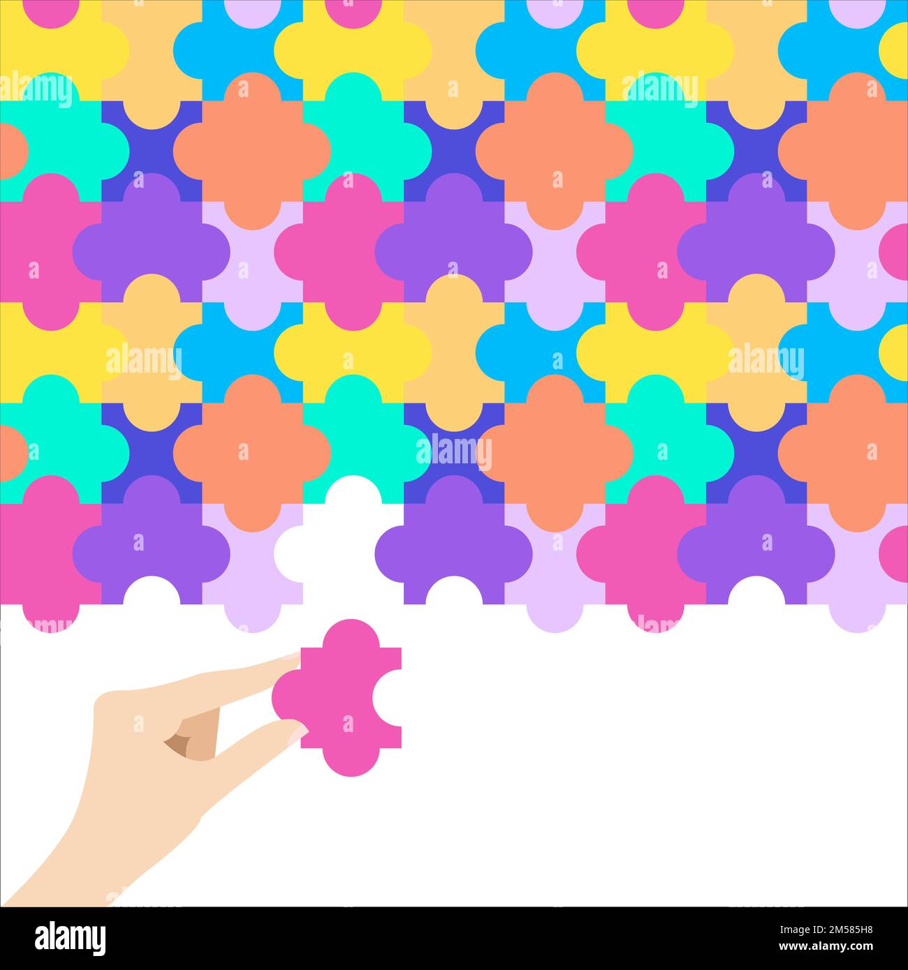 Autism awareness day puzzle pattern solidarity poster Stock Vector ...