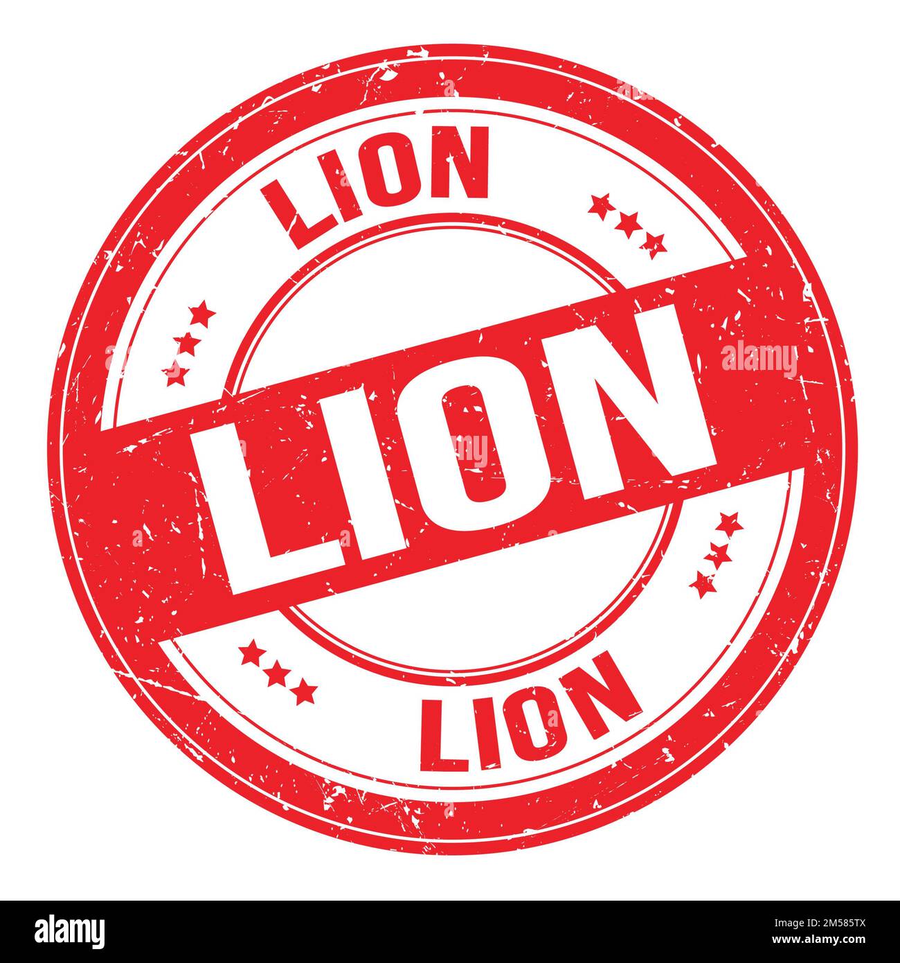 LION text written on red round grungy stamp sign Stock Photo - Alamy