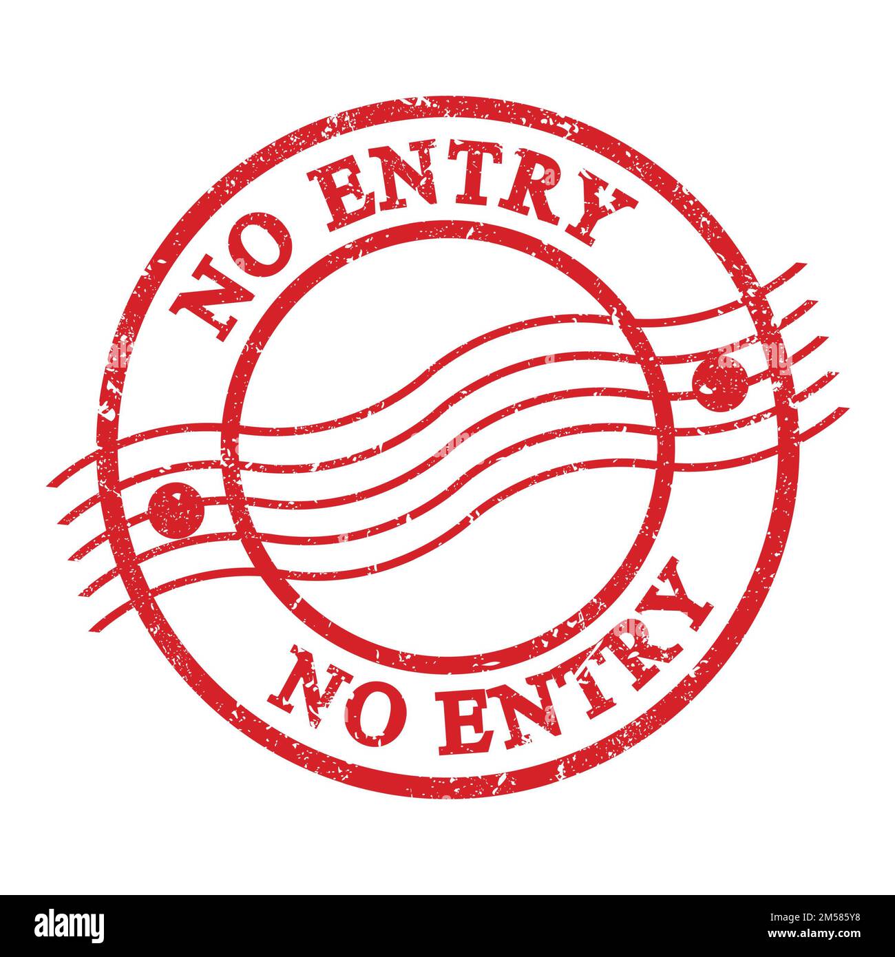 NO ENTRY, text written on red grungy postal stamp Stock Photo - Alamy