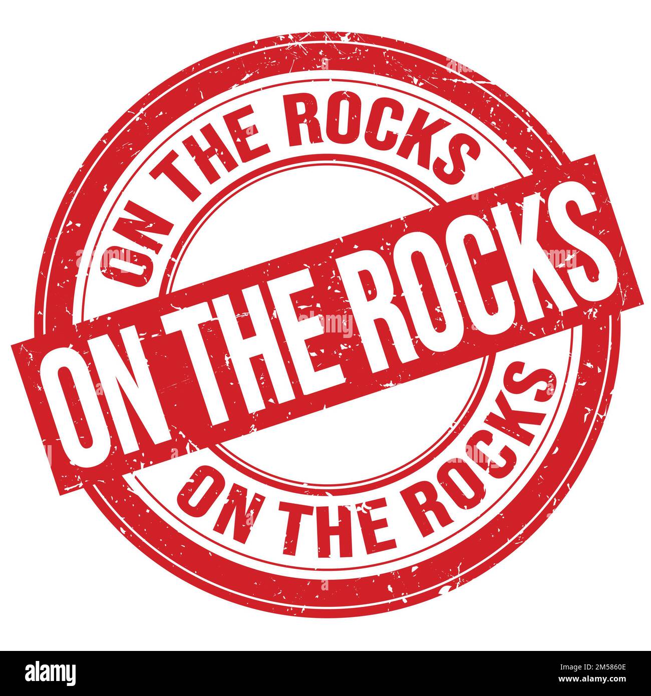 ON THE ROCKS text written on red round grungy stamp sign Stock Photo ...