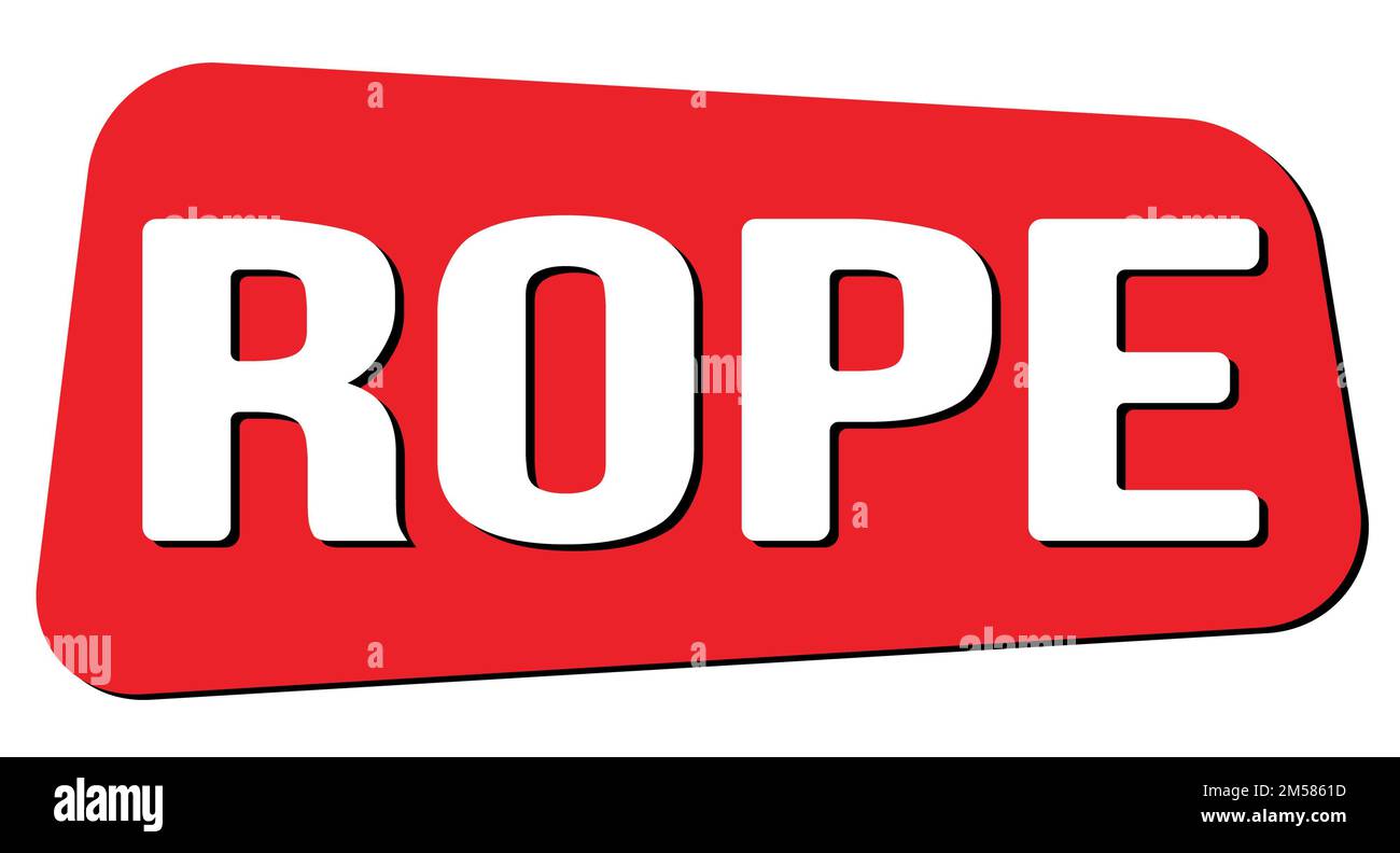 ROPE text written on red trapeze stamp sign Stock Photo - Alamy