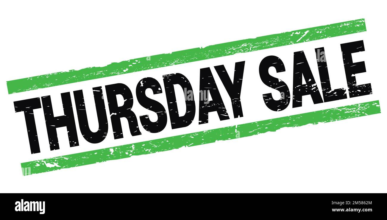 THURSDAY SALE text written on black-green rectangle stamp sign Stock ...