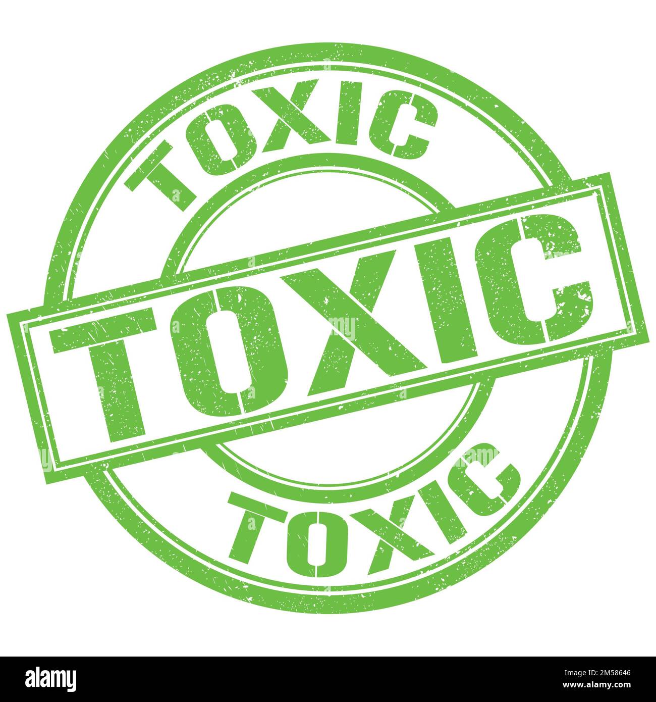 TOXIC text written on green round stamp sign Stock Photo - Alamy