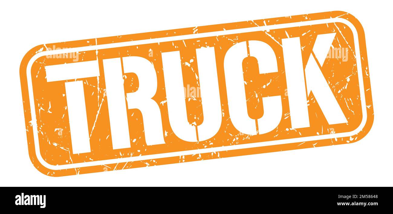 TRUCK text written on orange grungy stamp sign Stock Photo - Alamy