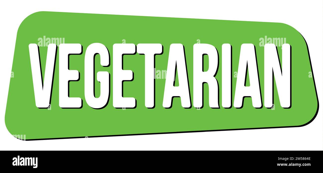 VEGETARIAN text written on green trapeze stamp sign Stock Photo - Alamy