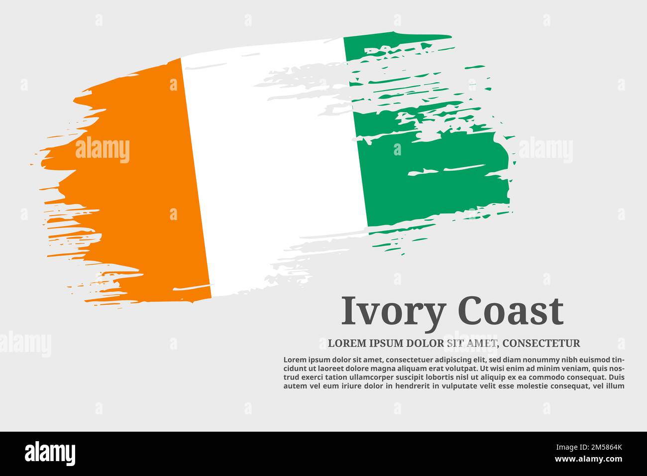 Ivory Coast flag grunge brush and text poster, vector Stock Vector ...