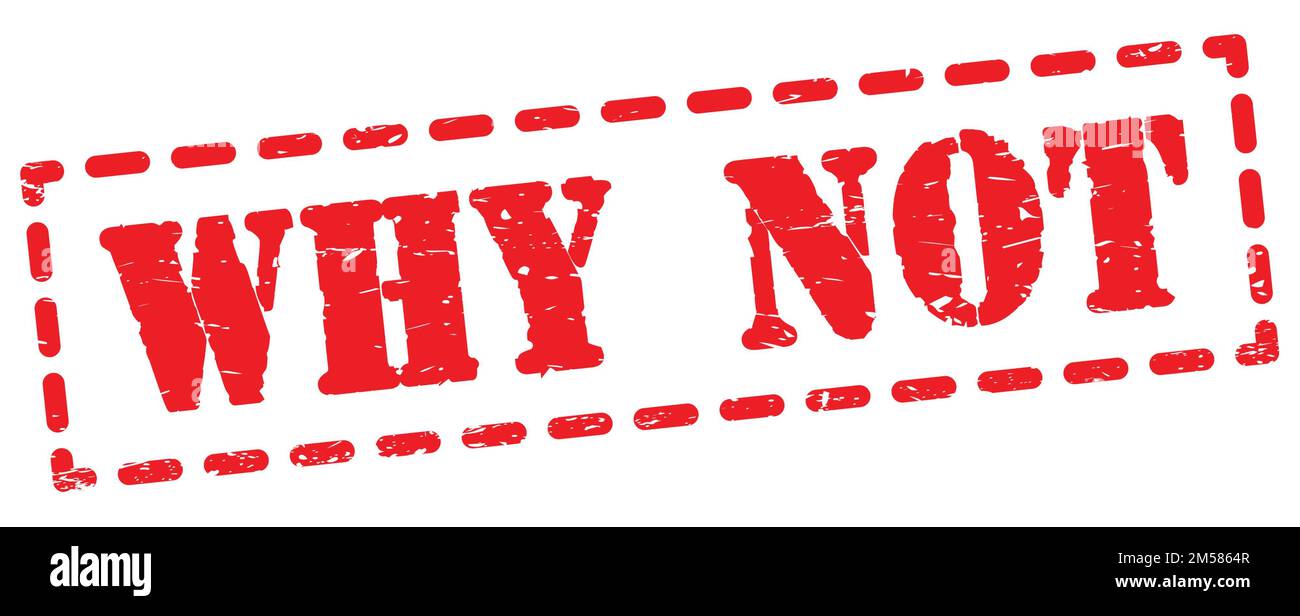 WHY NOT text written on red dash stamp sign Stock Photo - Alamy