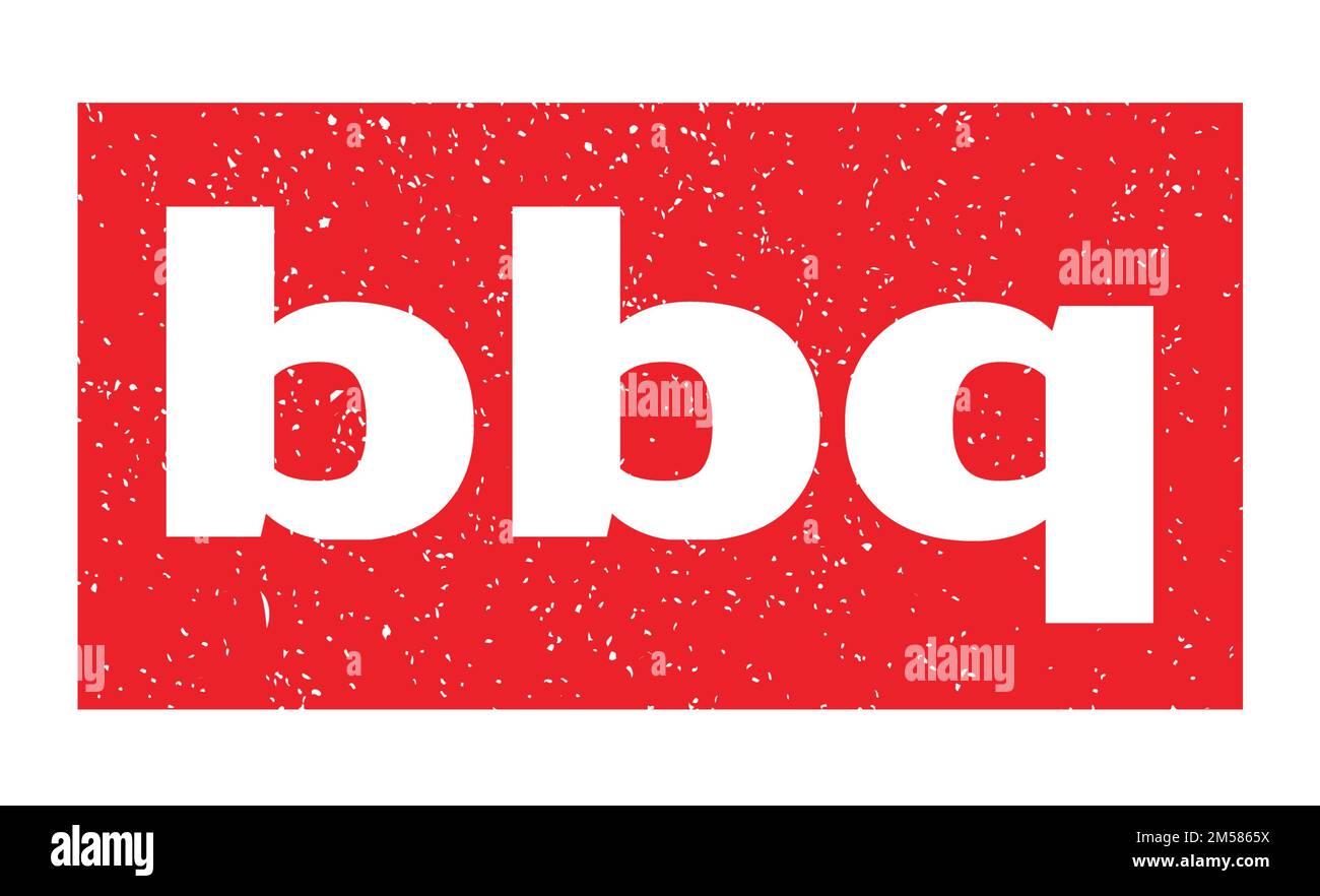 bbq text written on red grungy stamp sign Stock Photo - Alamy