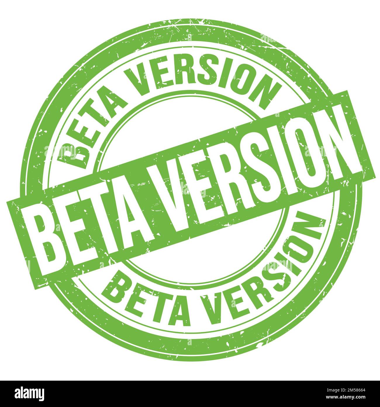BETA VERSION text written on green round grungy stamp sign Stock Photo ...
