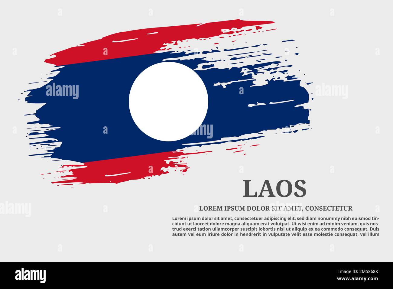 Laos flag grunge brush and text poster, vector Stock Vector Image & Art ...
