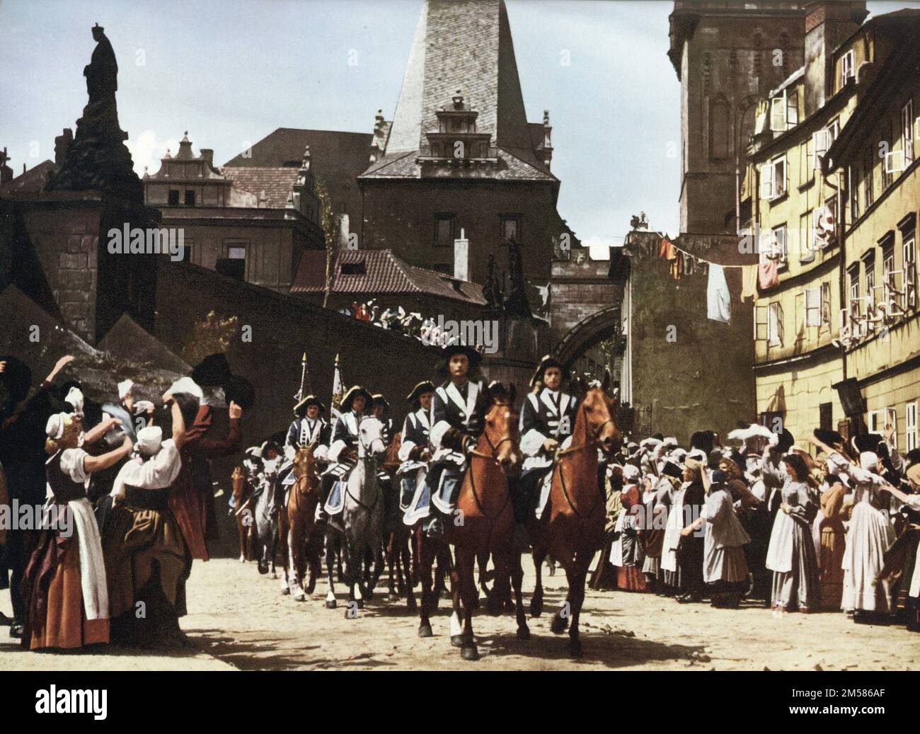 Scene filmed in Prague, Czechoslovakia for STEWART GRANGER and JOAN ...