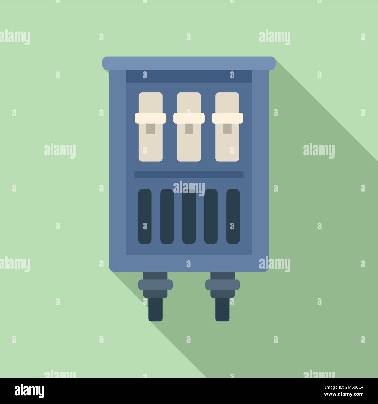 Contact junction box icon flat vector. Electric switch. Mount control ...