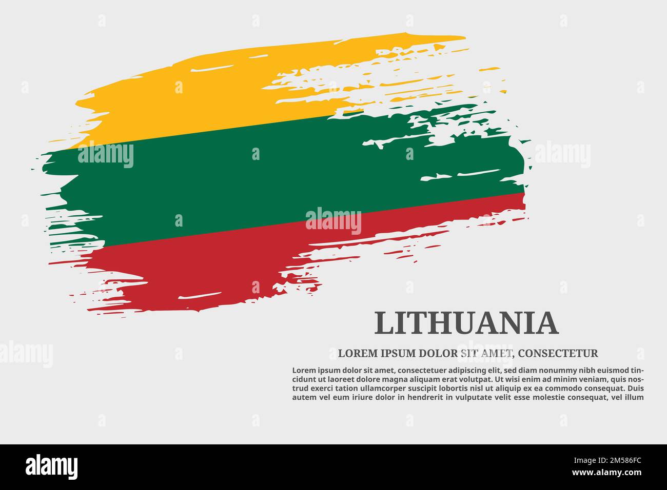 Lithuania flag grunge brush and text poster, vector Stock Vector Image ...