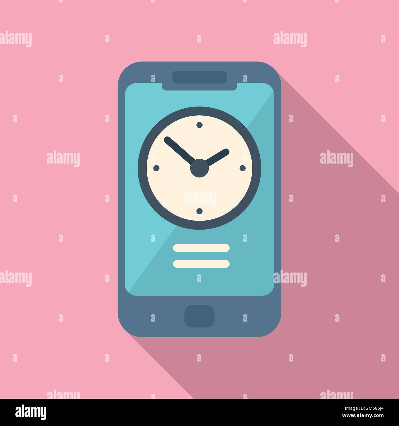 Smartphone clock icon flat vector. Mobile using. App smart Stock Vector ...
