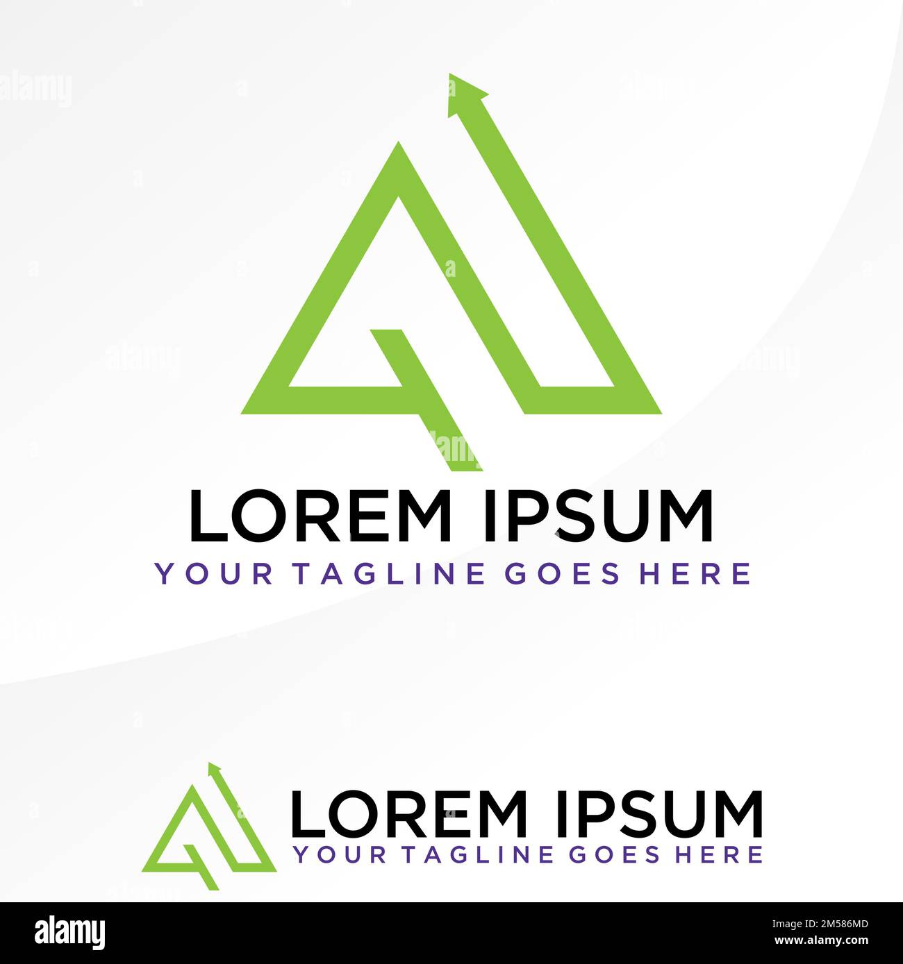 Simple Letter or word G or A and line arrow in triangle image graphic icon logo design abstract ...