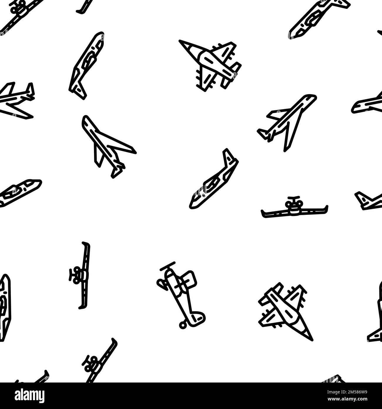 plane flight travel aircraft vector seamless pattern Stock Vector Image ...