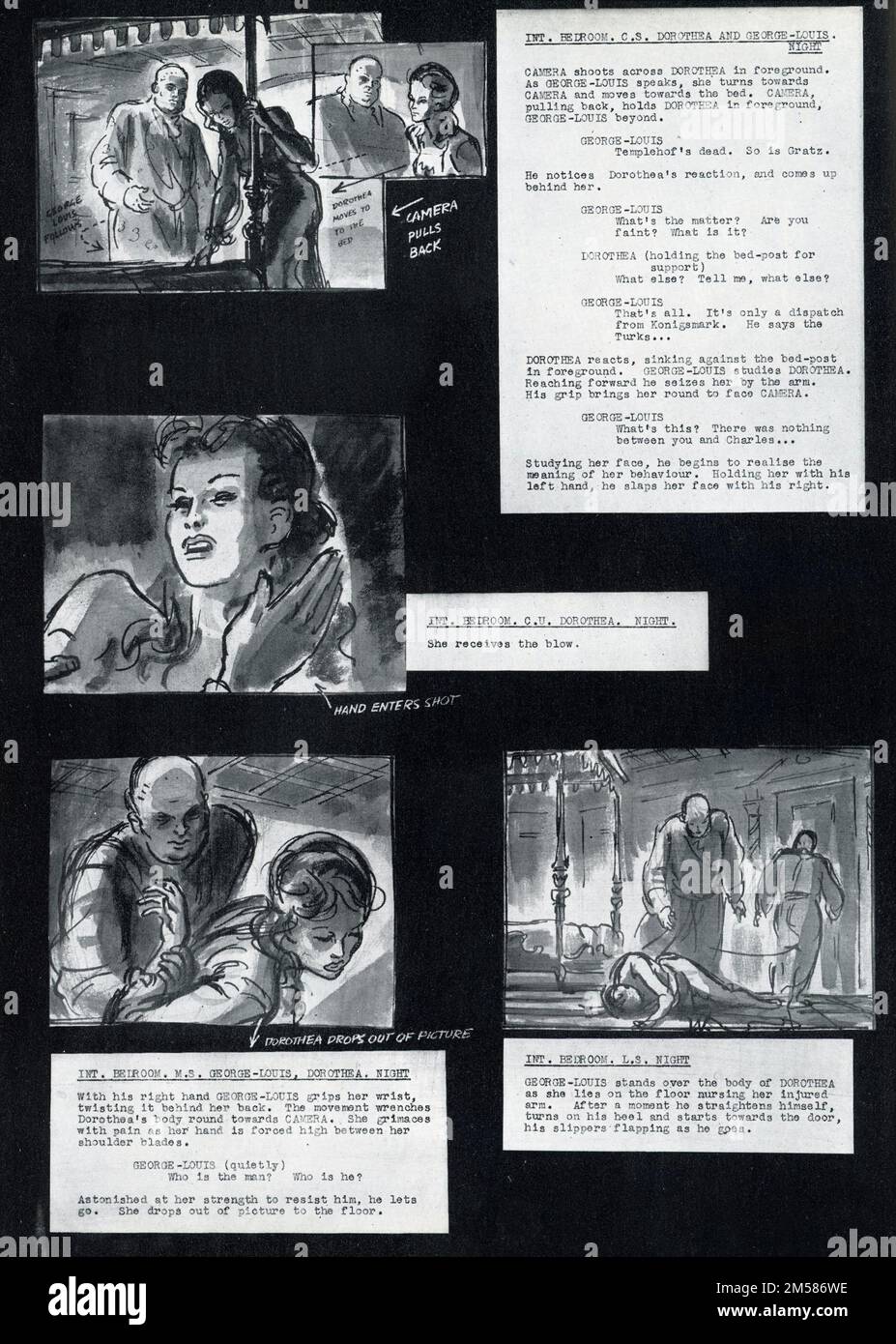 Storyboard Artwork and Script comparisons for SARABAND FOR DEAD LOVERS ...