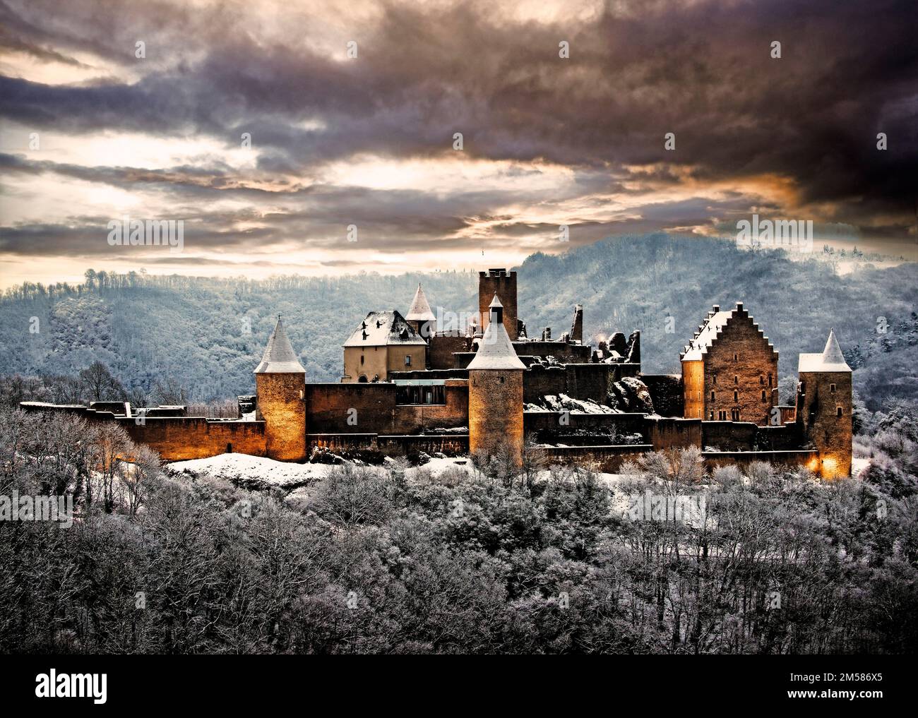 Luxembourg Bourscheid, Castle | Luxembourg Bourscheid, Castle Stock ...