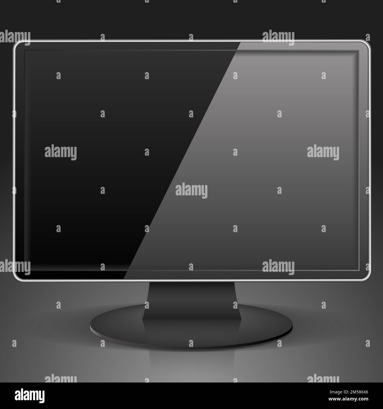 Black Computer Monitor, vector eps10 illustration Stock Vector Image ...