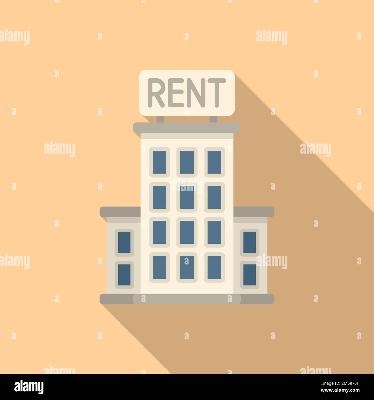 Rent building icon flat vector. Property house. Real home Stock Vector ...