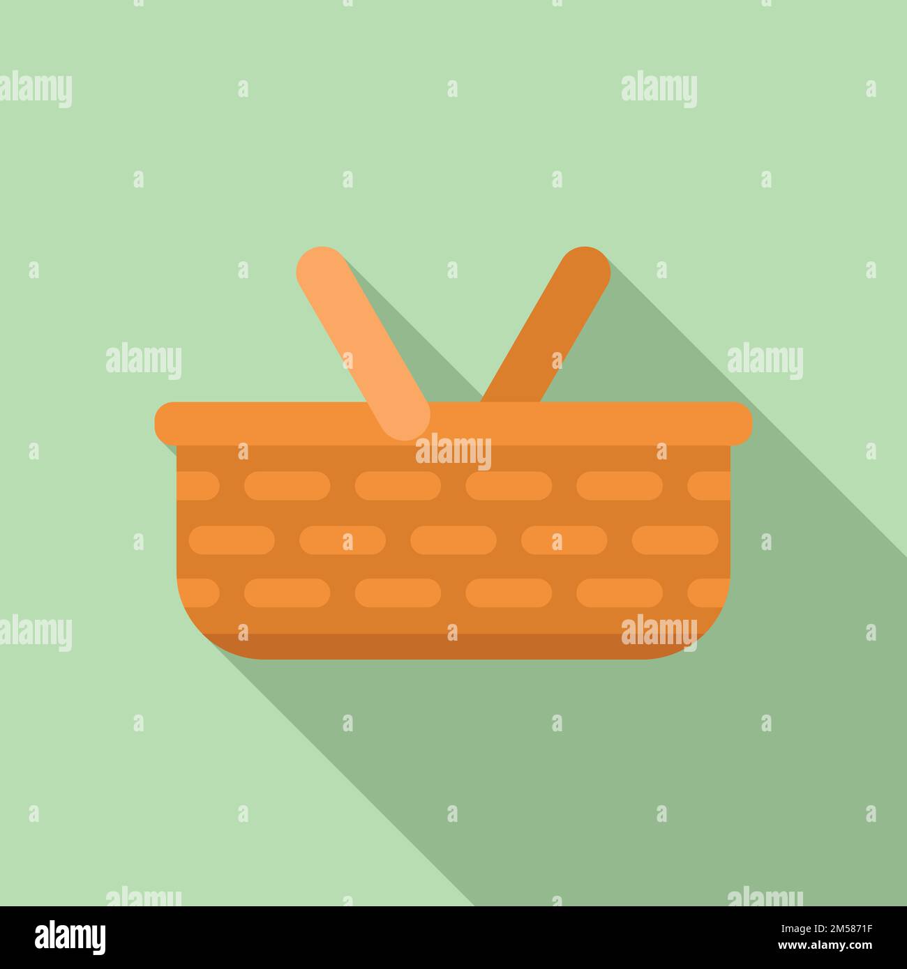 Thai basket icon flat vector. Shopping food. Local canal Stock Vector ...