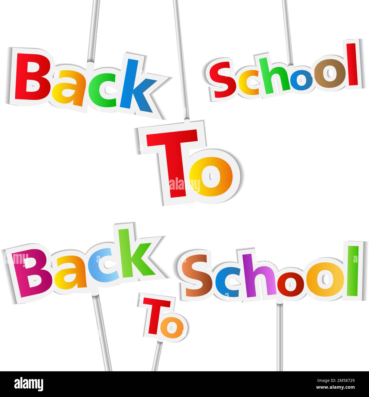 Back To School Words, vector eps10 illustration Stock Vector Image ...