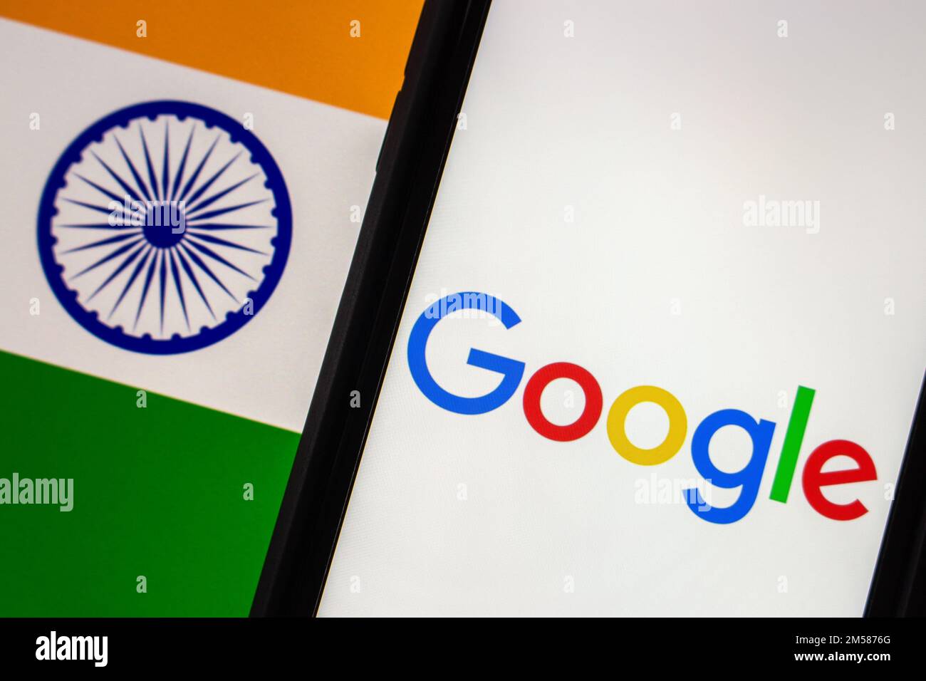 Vancouver, CANADA - Dec 19 2022 : Google logo seen in an iPhone screen ...