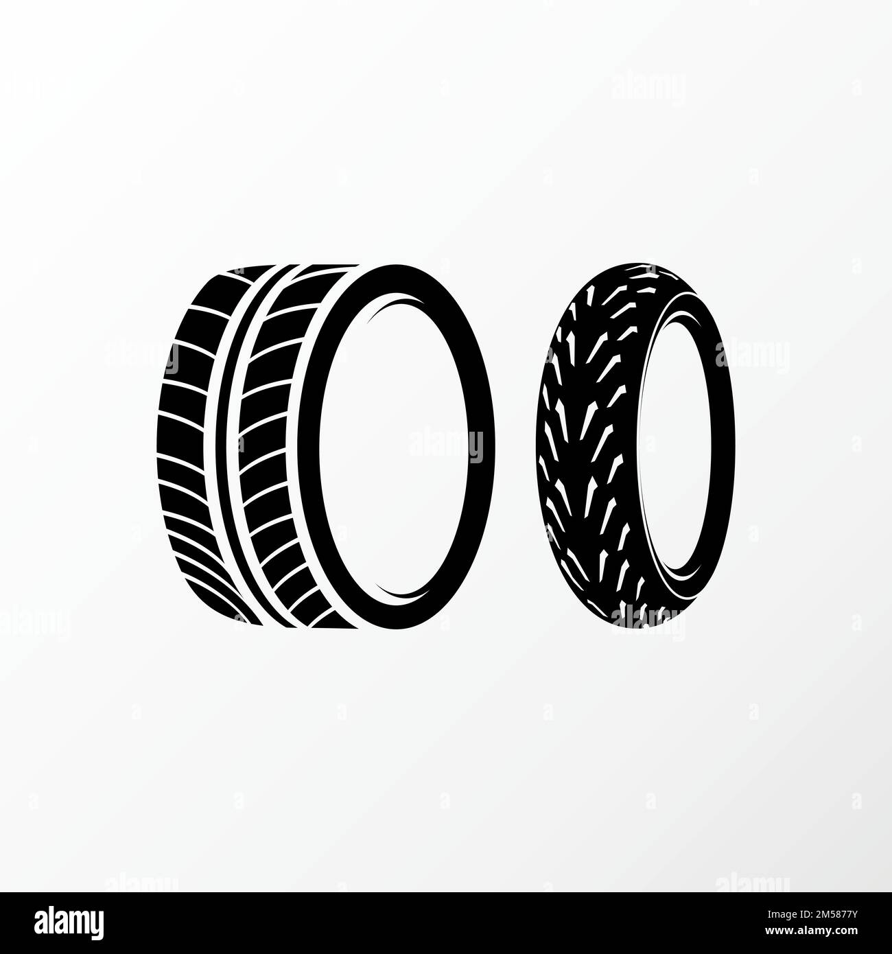 Simple and unique tire for car and motorcycle in 3D graphic icon logo design abstract concept ...