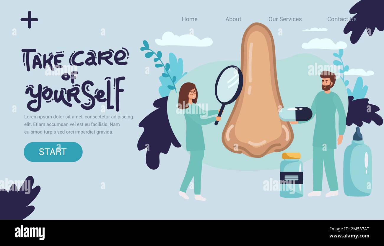 Doctors check health of nose, breathing organ. Surgery rhinoplasty ...