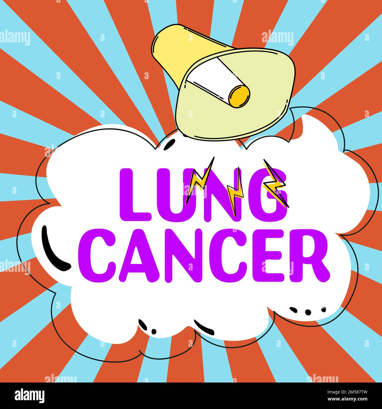 Hand writing sign Lung Cancer. Business concept Uncontrolled growth of ...