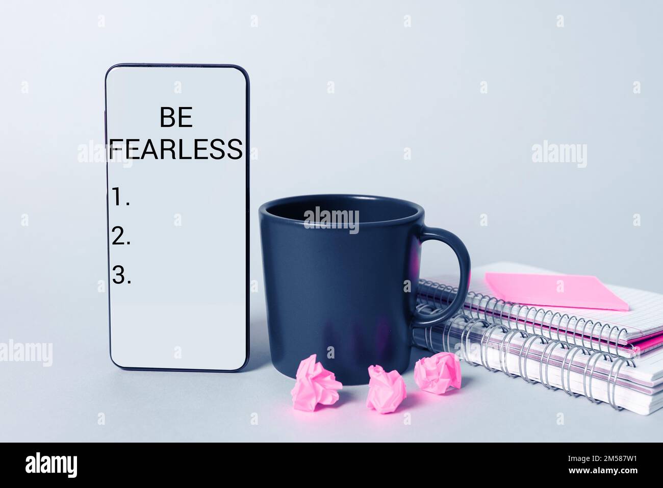 Text showing inspiration Be Fearless. Word for act of living in spite ...