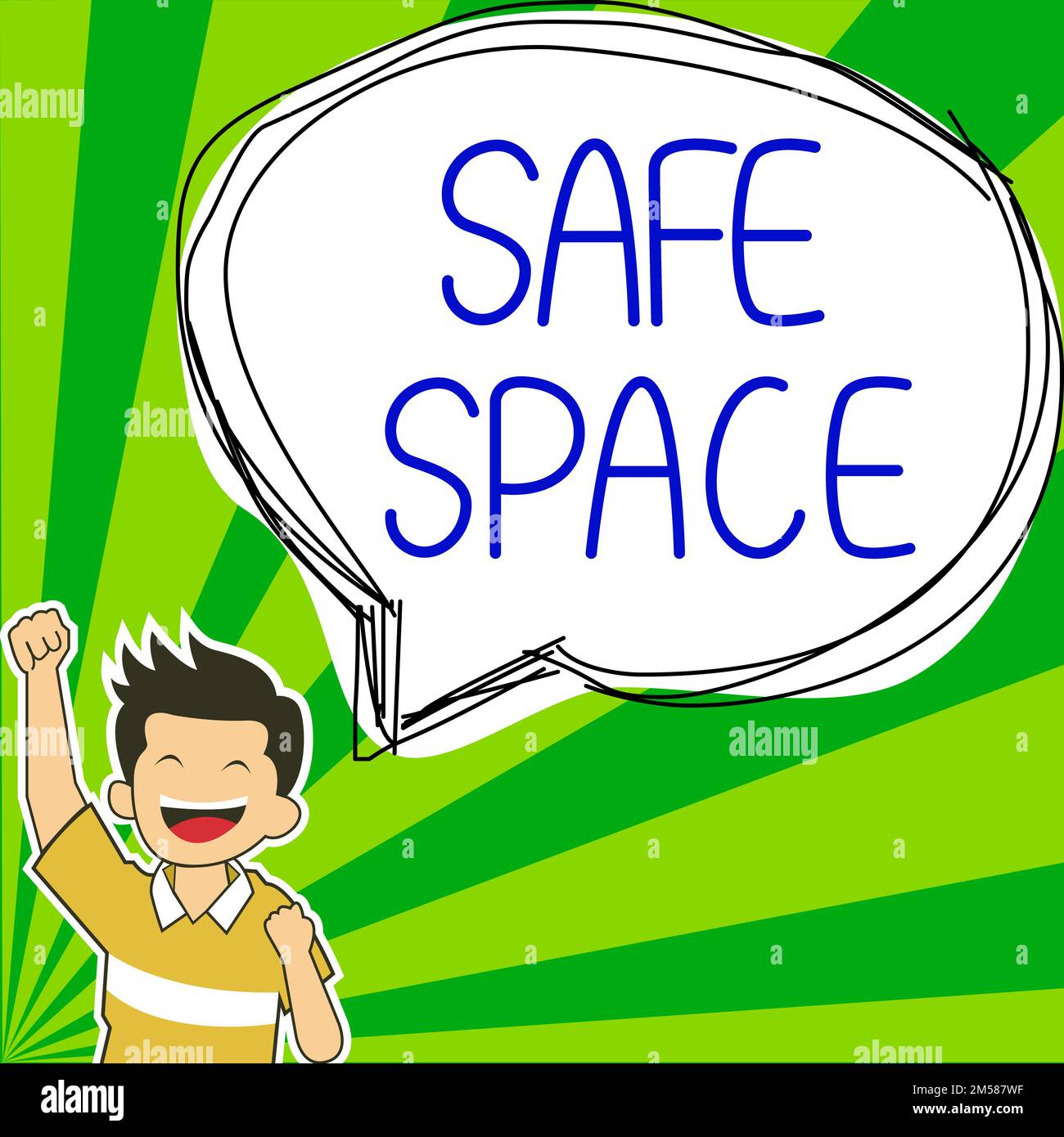 Writing displaying text Safe Space. Word for a place or room in which ...