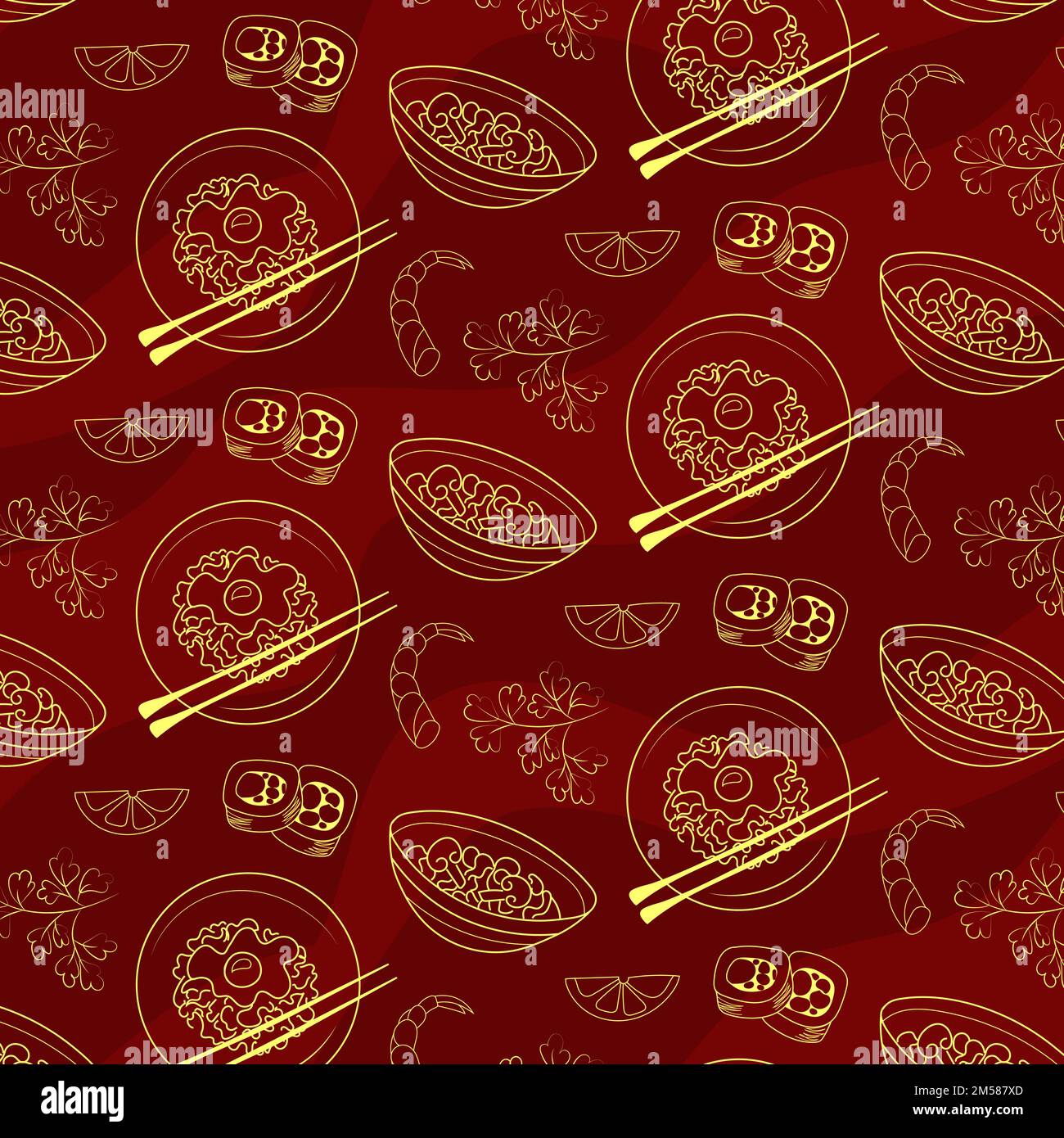 A vector illustration of a wallpaper with a seamless pattern of Chinese ...