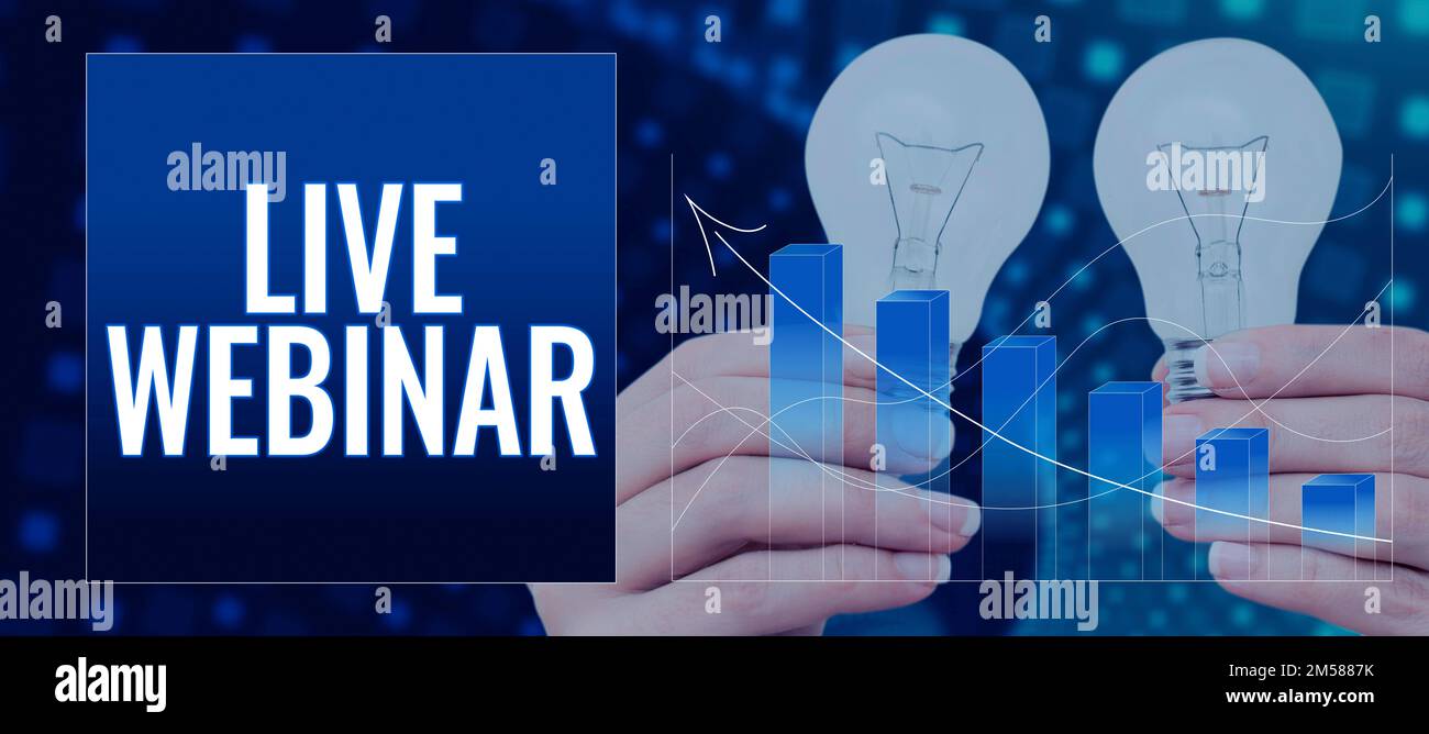 Hand writing sign Live Webinar. Conceptual photo Interactive seminar ...