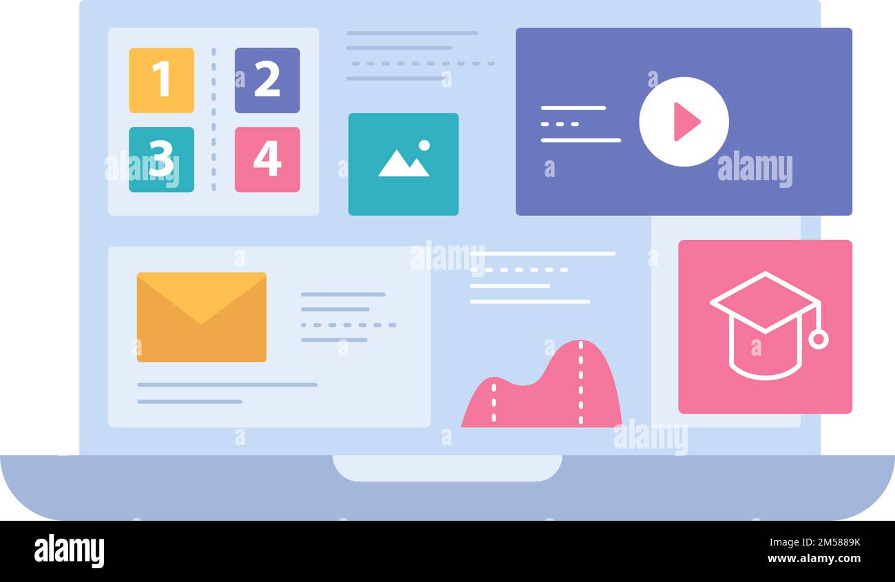 Online learning vector. Education platform icon. Laptop computer ...