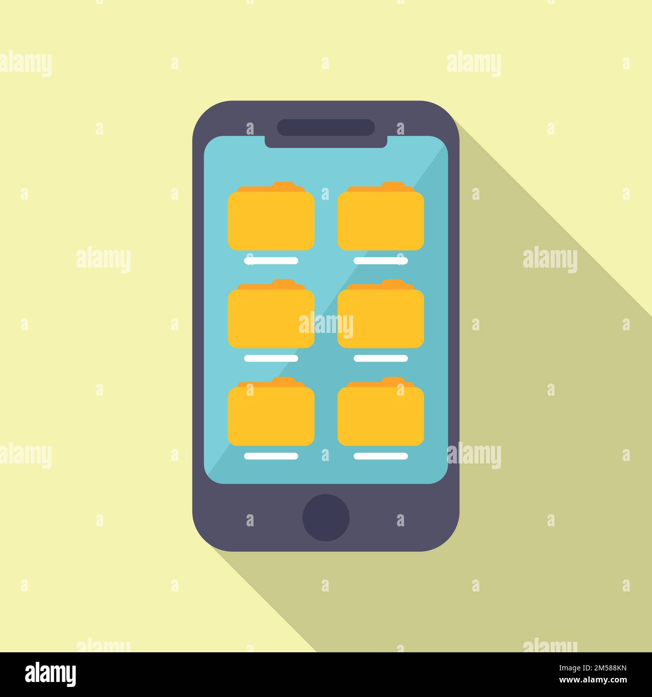 Smartphone folder icon flat vector. Smart online. Screen cell Stock ...
