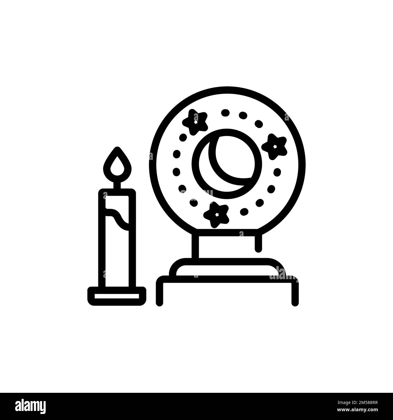 Crystal Ball color line icon. Isolated vector element. Outline ...