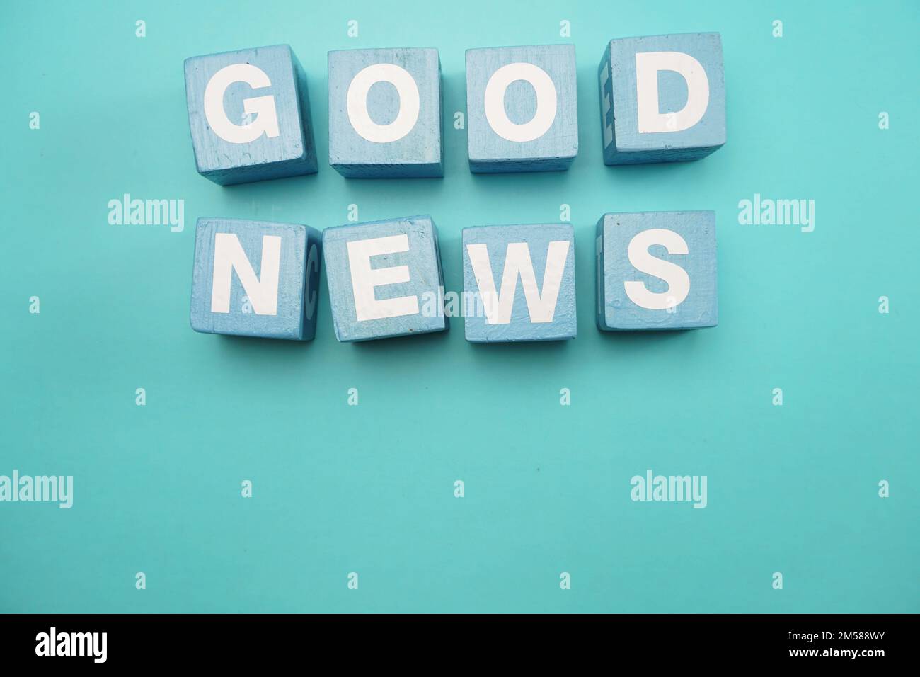 Good Life created with cubes alphabet letters on blue background Stock ...