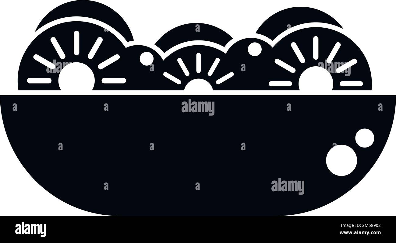 Exotic fruit salad icon simple vector. Fresh food. Plate menu Stock ...