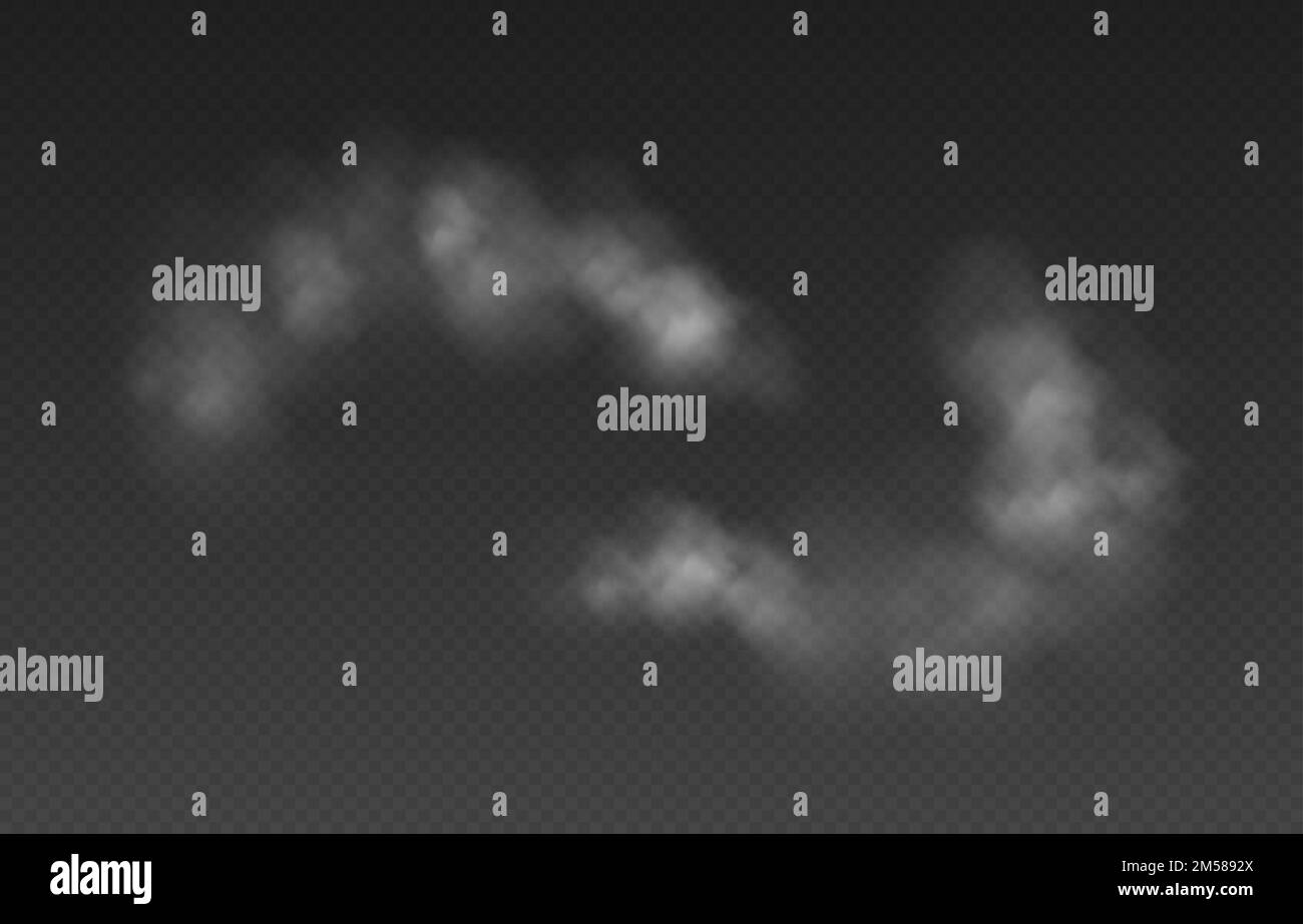 Fog or smoke isolated on transparent background. Realistic smog, haze ...