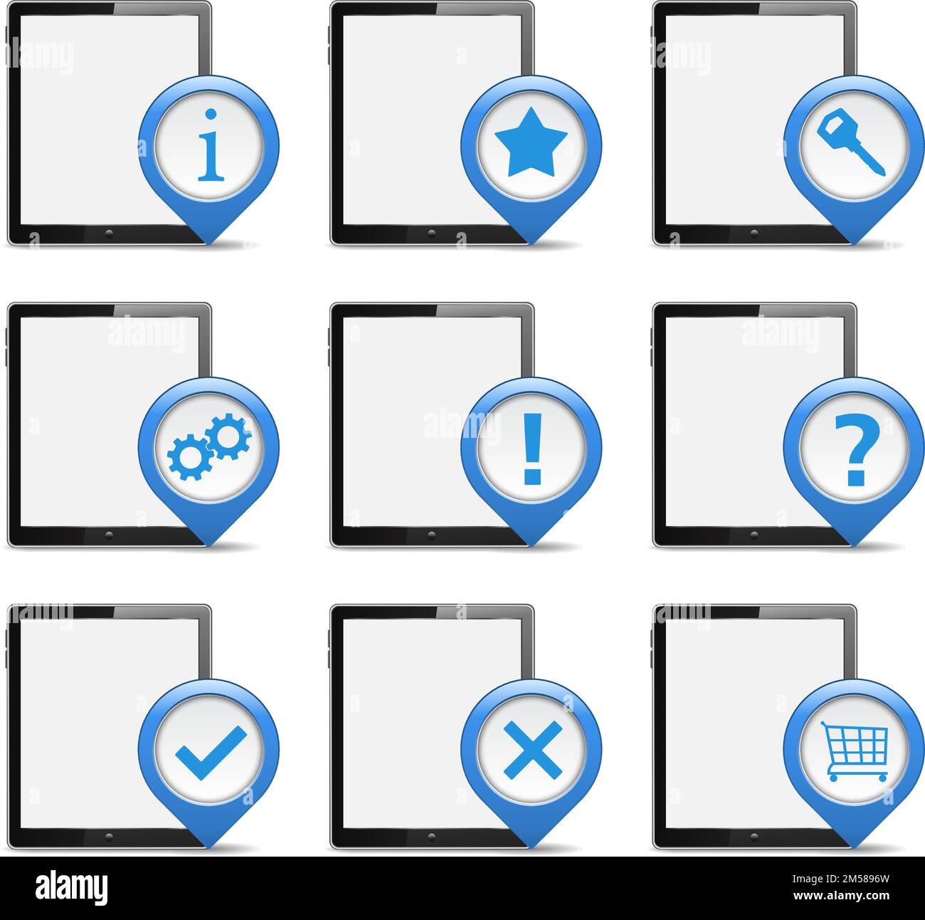 Set of Tablet PCs with Icons, vector eps10 illustration Stock Vector ...
