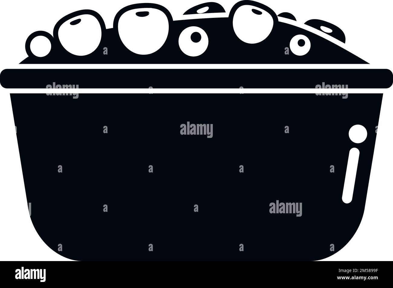 Cream fruit salad icon simple vector. Fresh food. Organic dish Stock ...