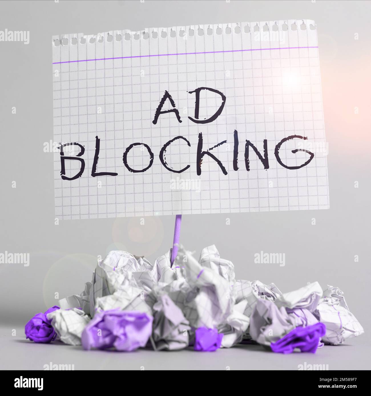Writing displaying text Ad Blocking. Business idea program that will ...