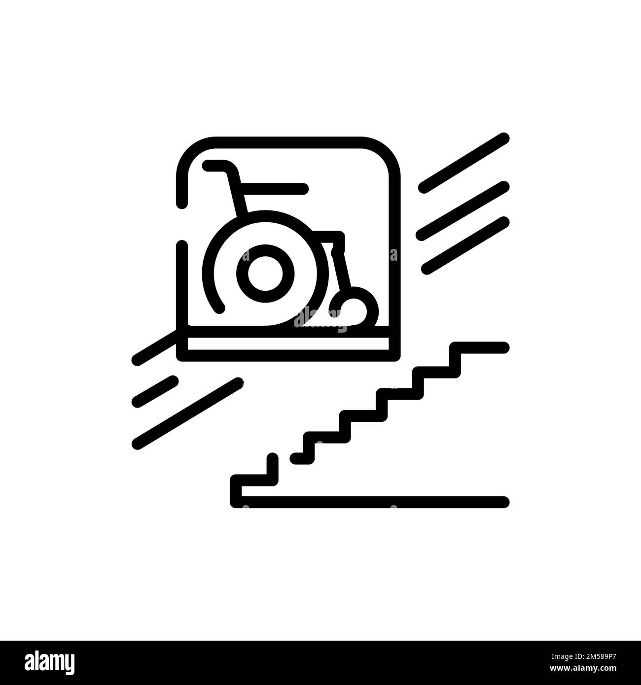 Wheelchair lift color line icon. Disability. Isolated vector element ...